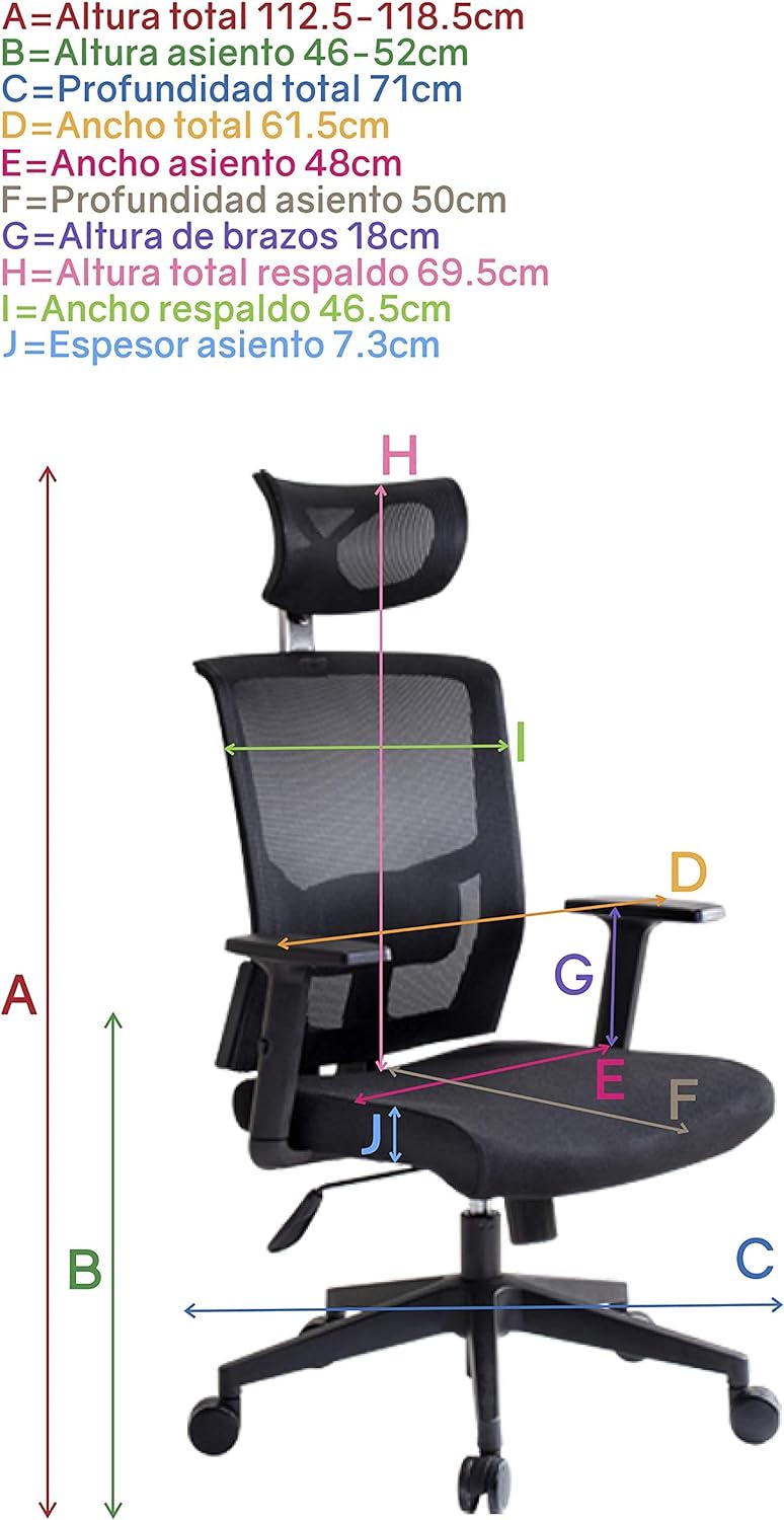 Silla Ergonómica Caselli C Negra